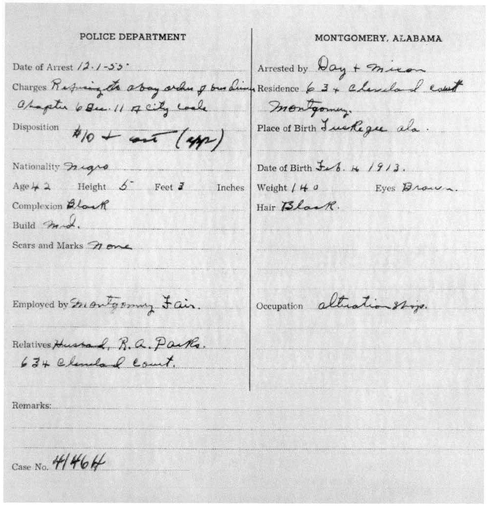 Revisiting Rosa Parks's Arrest Documents