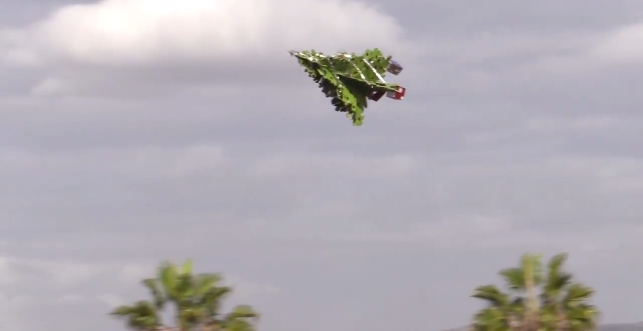 Christmas Tree Drone Delivers Yuletide Nightmares