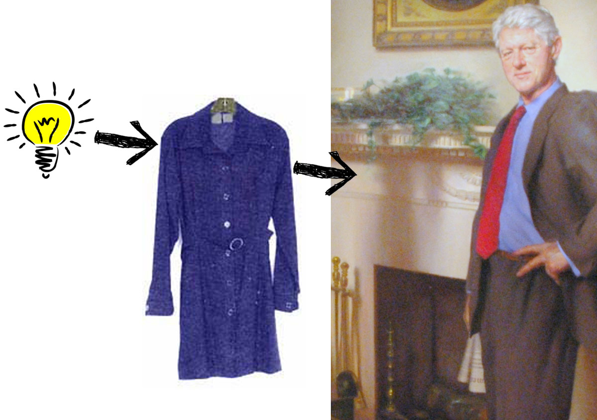 Monica Lewinsky Casts a Shadow on Bill Clinton's Presidential Portrait