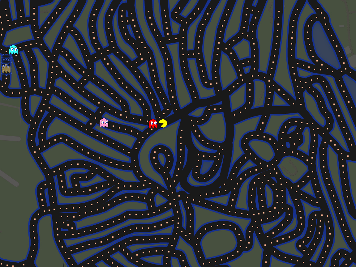Run from Ghosts in Real Cemeteries with Google Maps Pac-Man