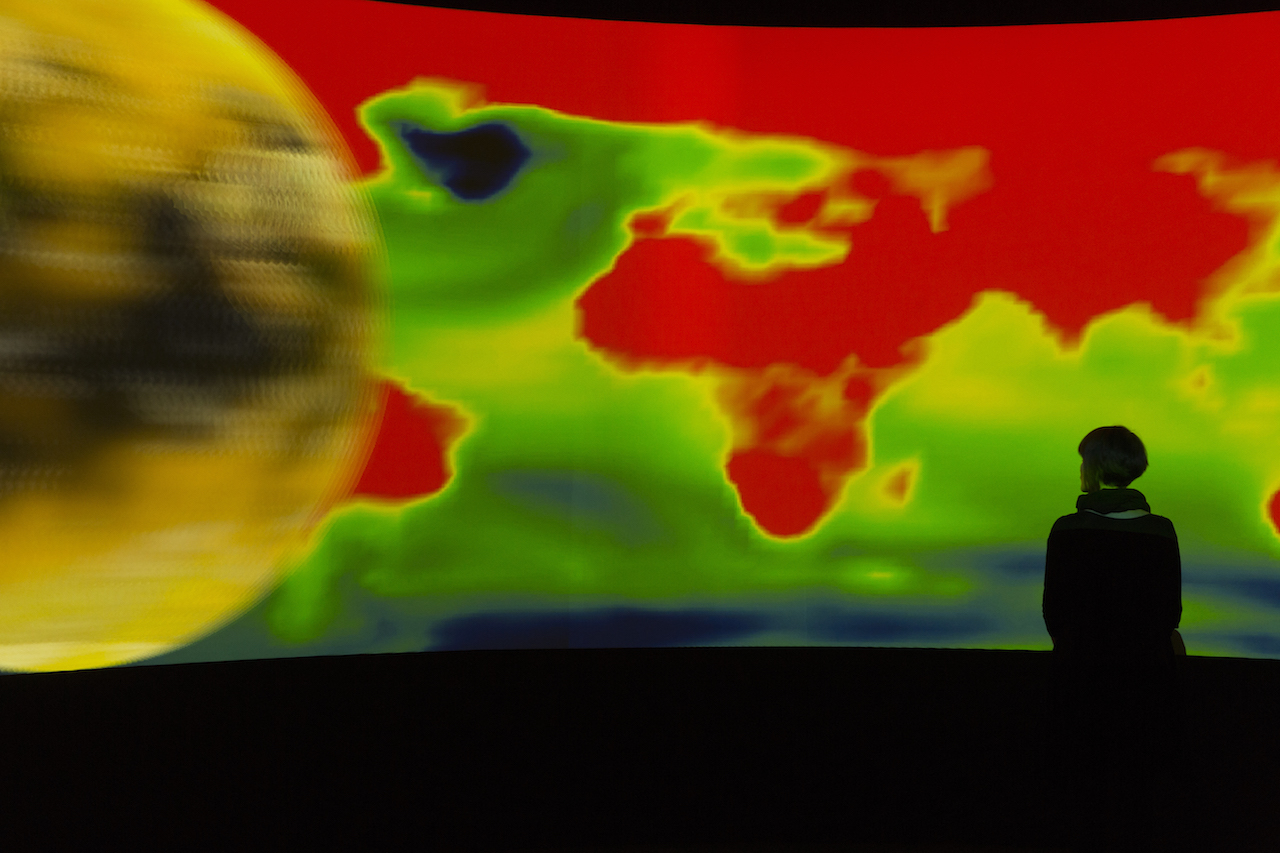 A Sobering 360-Degree Video Visualization of Climate Change Data