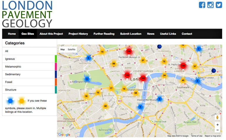Mapping the Fossils and Meteorite Impacts in London's Architecture