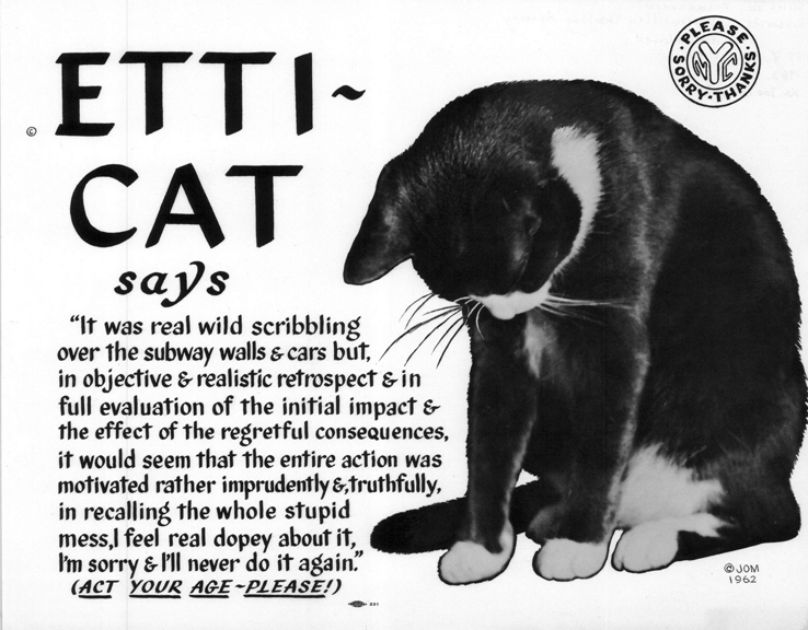 Meet Etti-Cat, NYC’s Feline Subway Etiquette Advisor of the 1960s