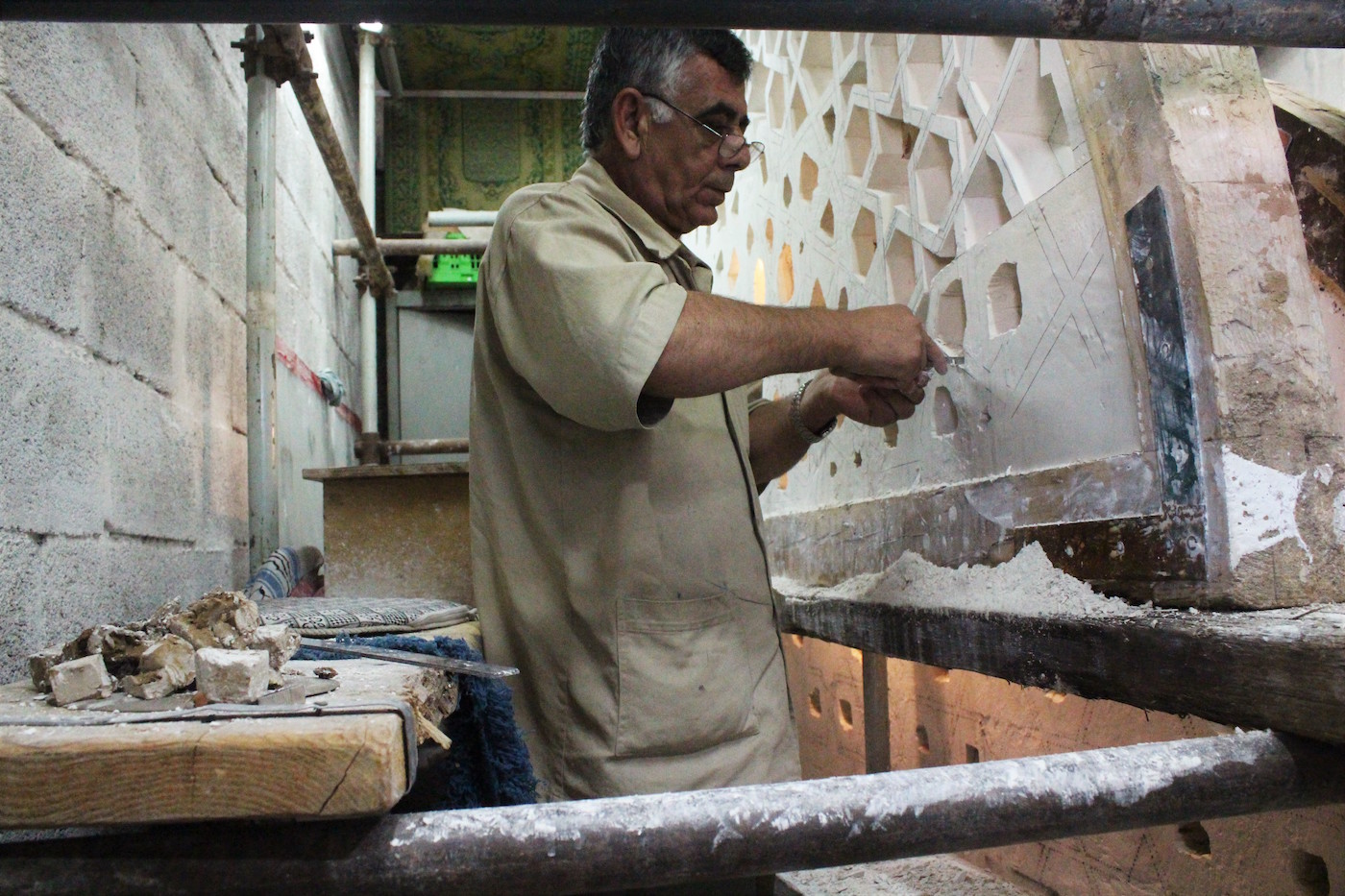 Inside the Gypsum-Window Workshop at Jerusalem's al-Aqsa Mosque
