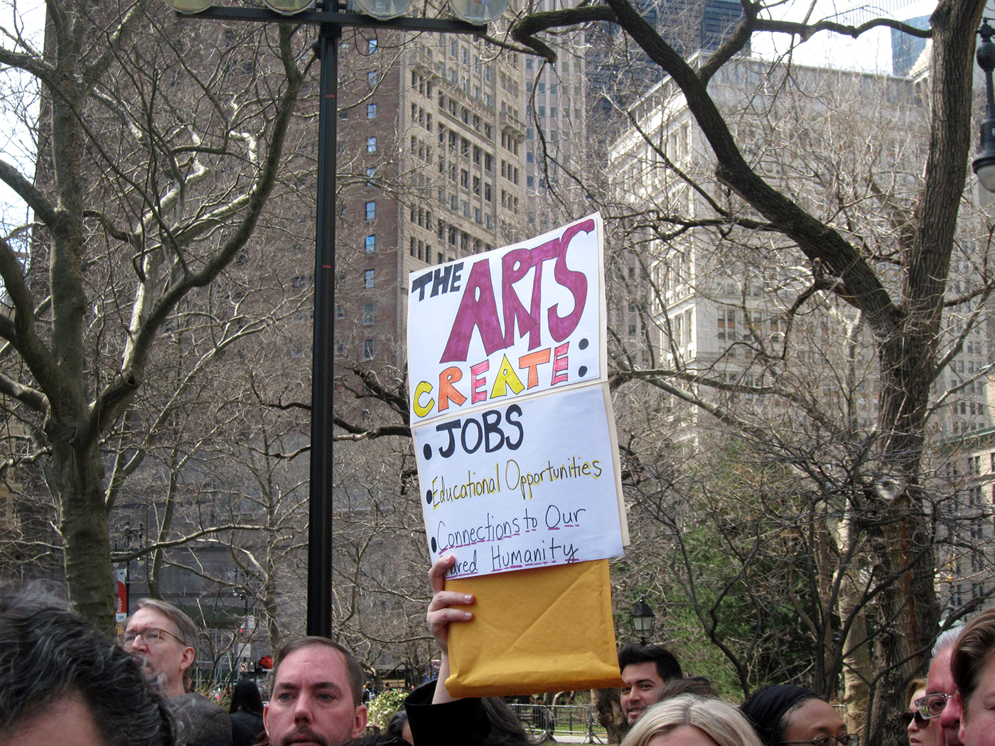 A Rally at New York City Hall Calls on Trump to Fund the Arts