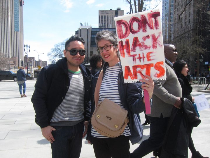 A Rally at New York City Hall Calls on Trump to Fund the Arts