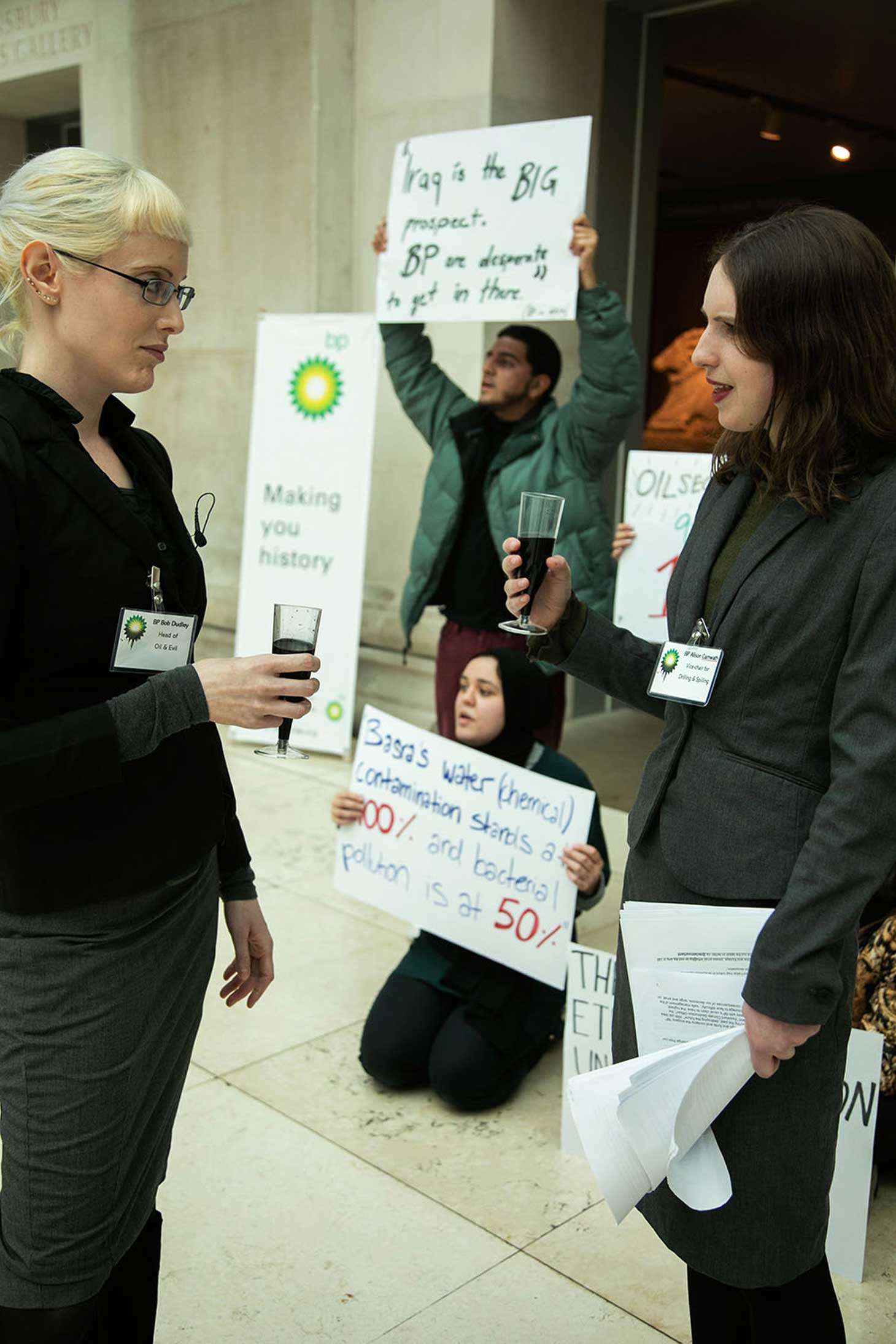 Anti-BP Protesters Sip Oily Champagne in Satirical Performance at the ...