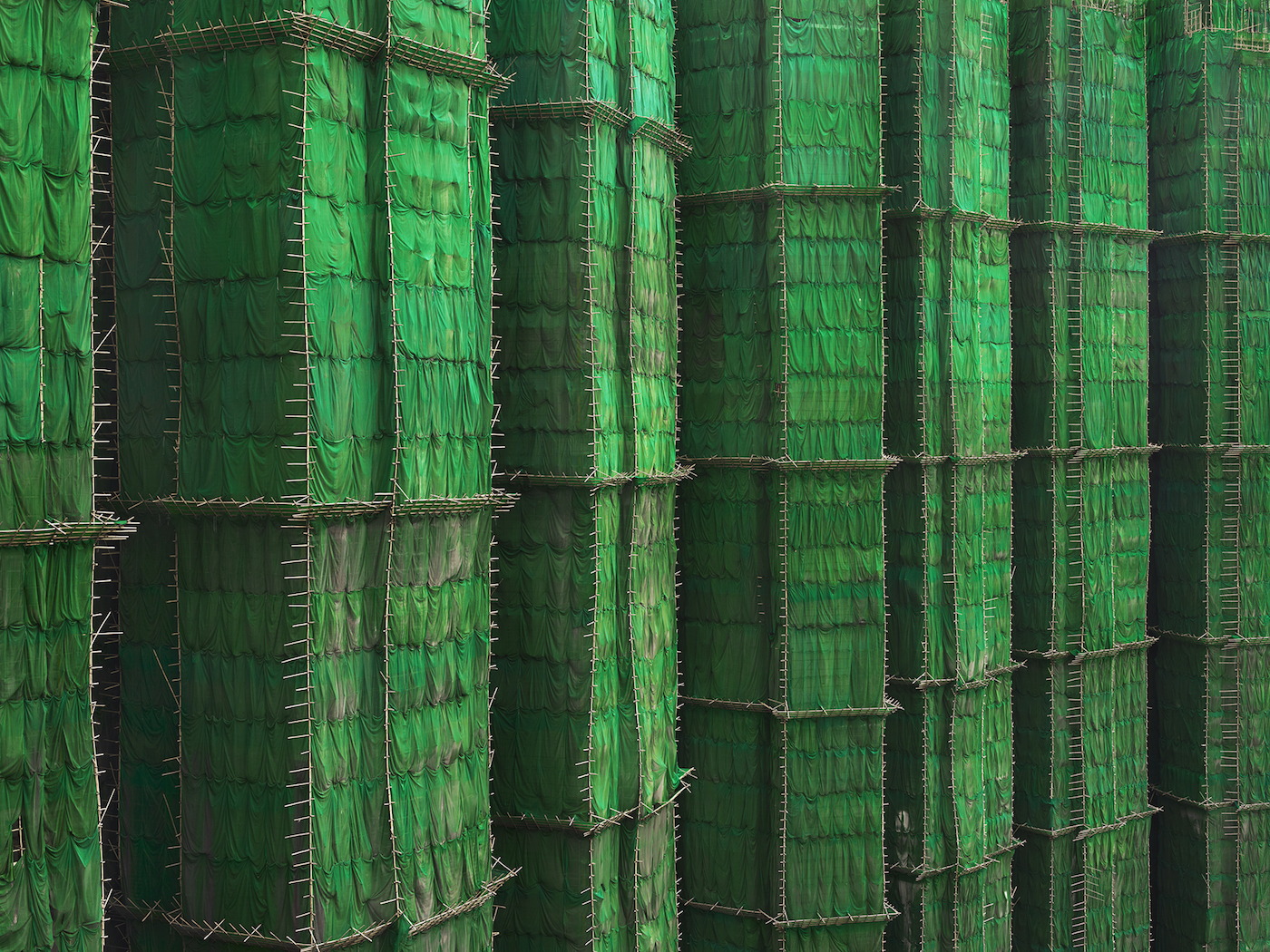 The Colorful Cocoons of Hong Kong's Bamboo Scaffolding