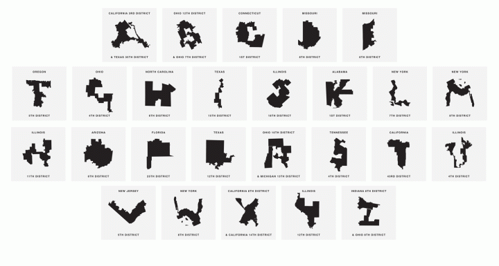 Maps of Gerrymandered Districts Are Turned Into a Typeface