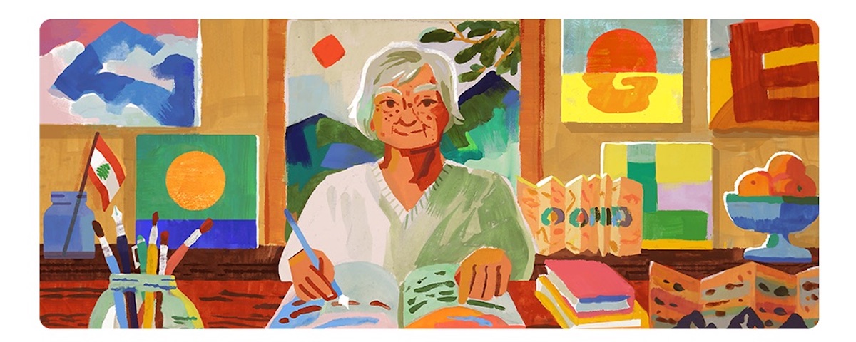 Lebanese-American Artist Etel Adnan Honored With Google Doodle