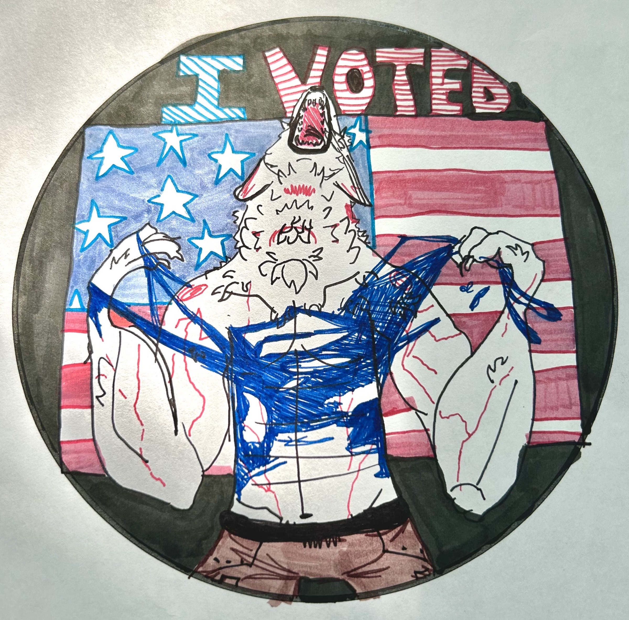 Middle Schooler Wins “I Voted” Sticker Contest With Unhinged Werewolf ...